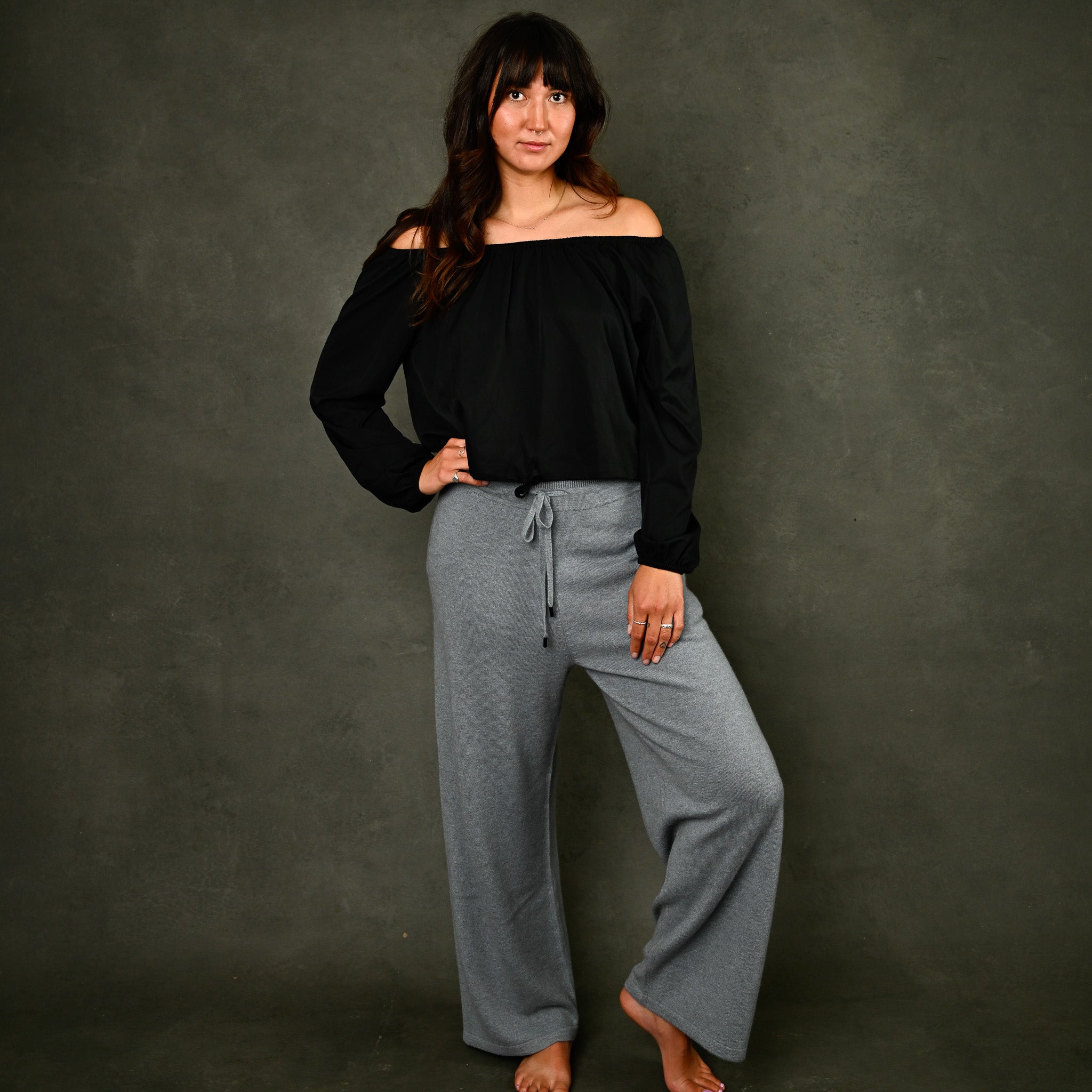 Mongolian Cashmere Loungewear Trousers in Oceania