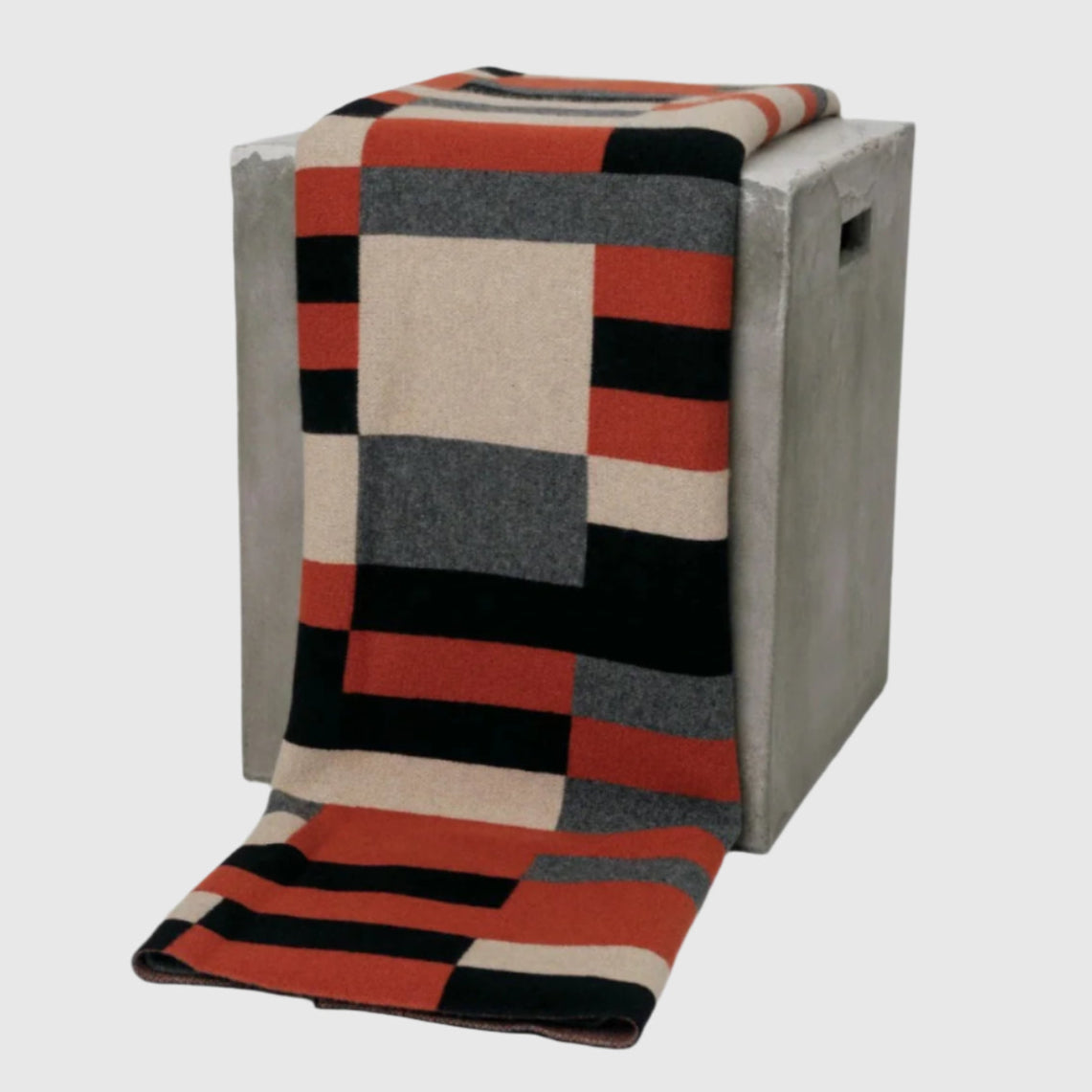 Unique Bauhaus Cashmere Throw in Rust, Black, Beige & Grey - Hangai ...